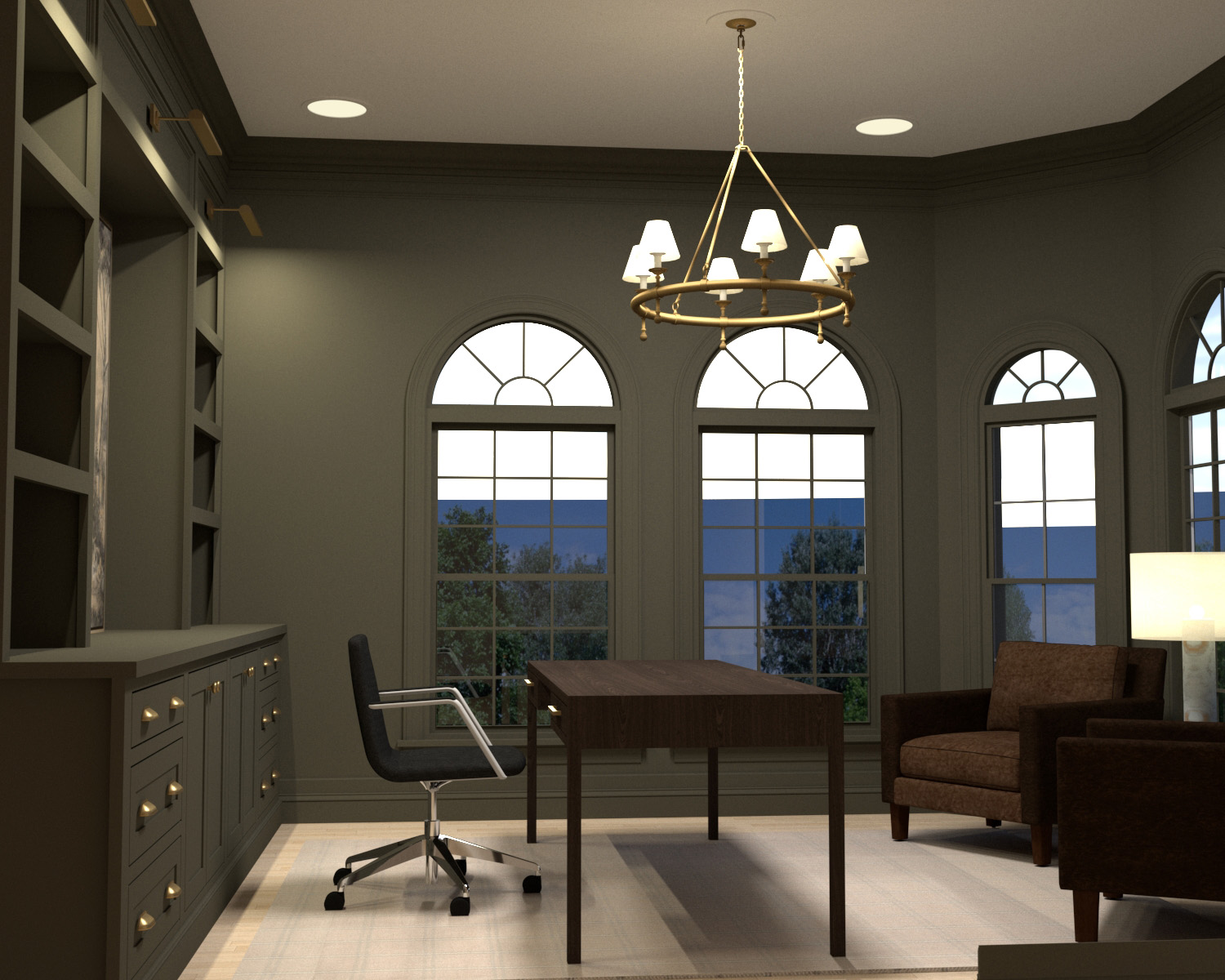 Home Office Renovation With Built-in Cabinets - Arched Manor