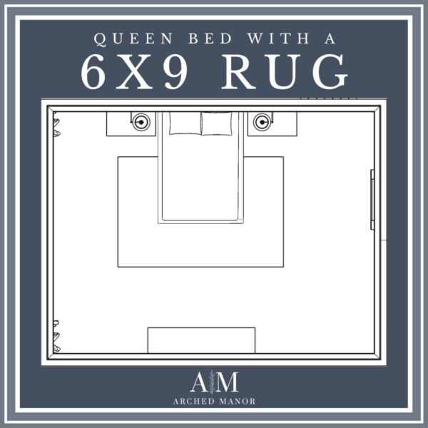 The Best Rug Size for a Queen Bed - Arched Manor