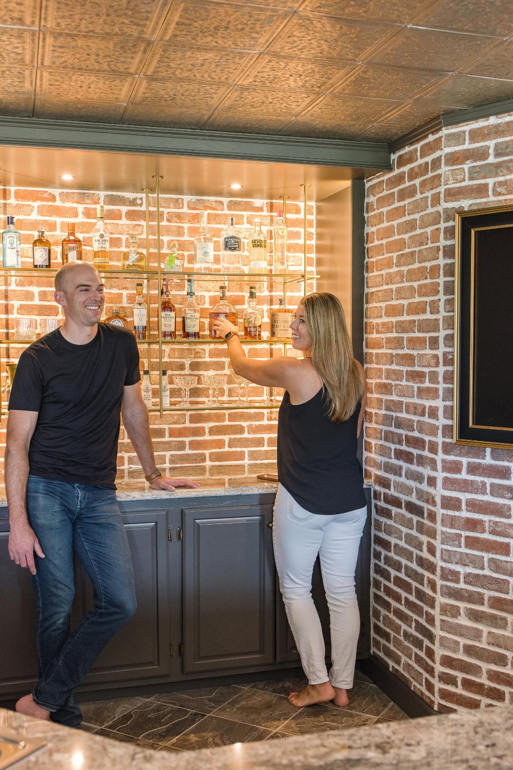 Our Basement Bar Makeover Reveal - Arched Manor