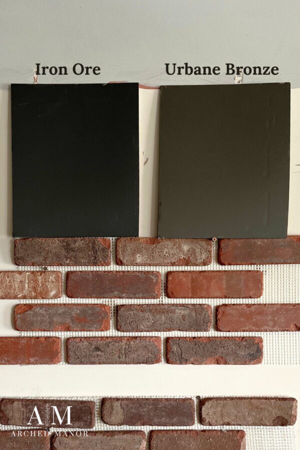 Urbane Bronze Paint Color on Cabinets - Arched Manor