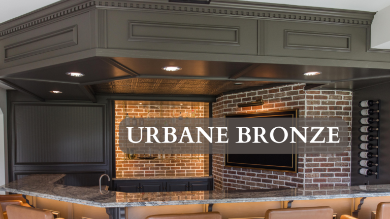 Urbane Bronze Paint Color on Cabinets - Arched Manor