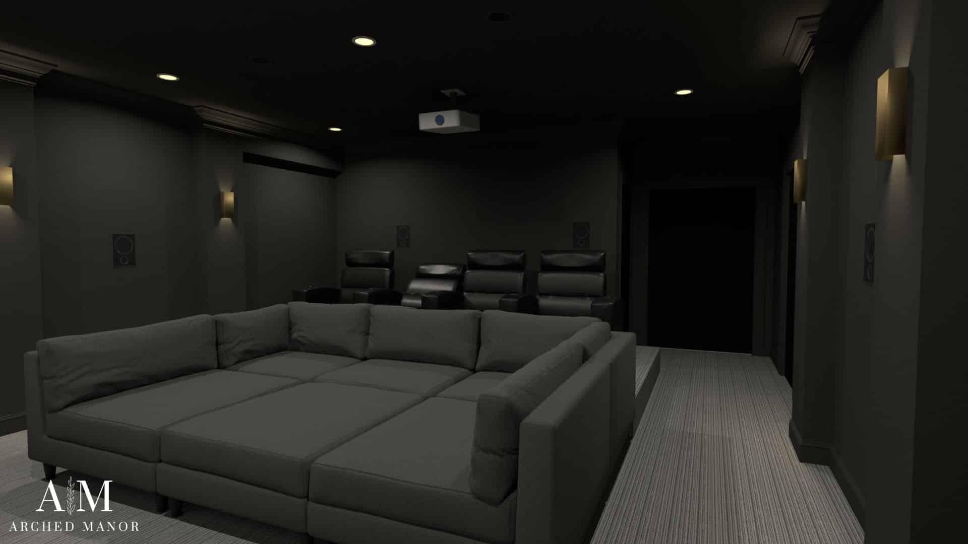 DIY Home Movie Theater Room Reveal - Building on a Budget - Arched Manor