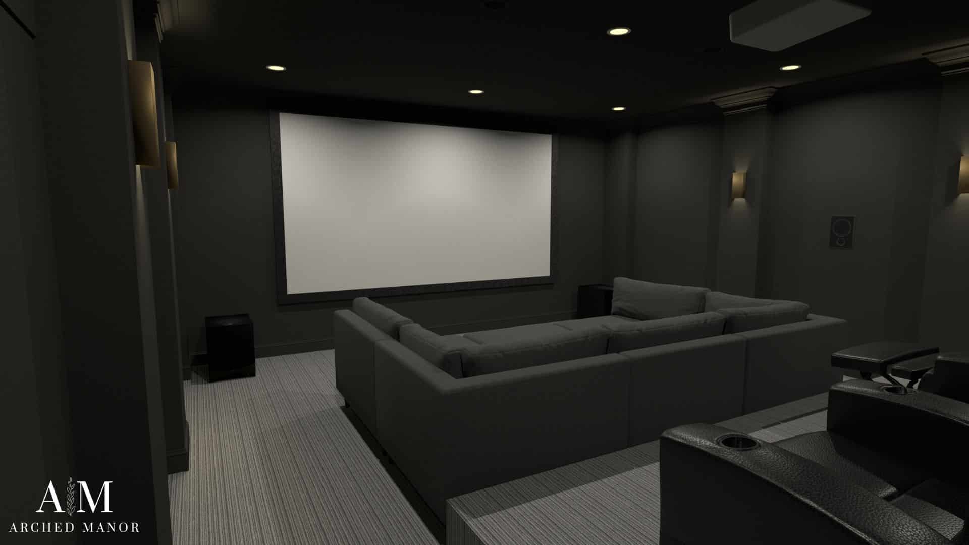 DIY Home Movie Theater Room Reveal - Building on a Budget - Arched Manor